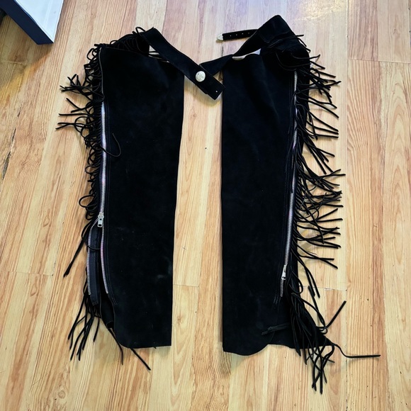 Whitman | Pants & Jumpsuits | Whitman Black Suede Fringe Chaps Large ...